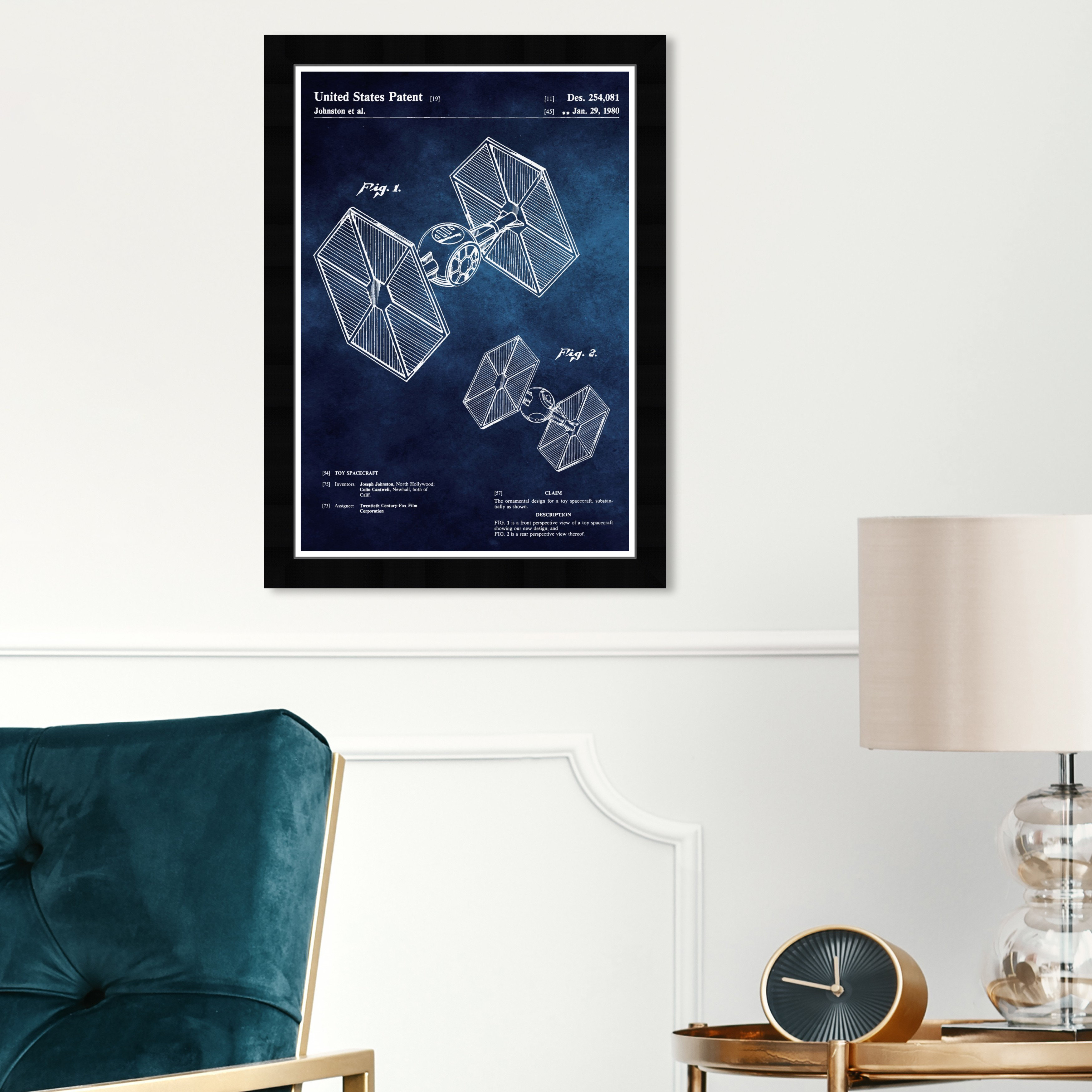 17 Stories Toy Spacecraft TIE Fighter 1980 Blue Chalkboard - Picture ...