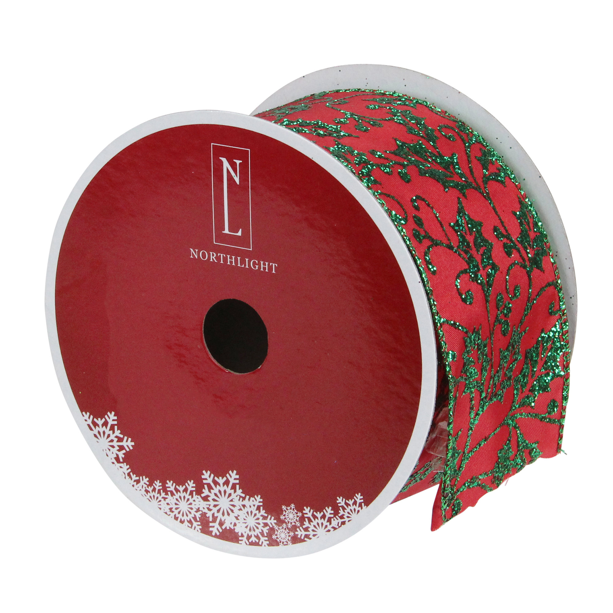 Northlight Seasonal Sparkly Red and Green Holly Christmas Wired Craft ...