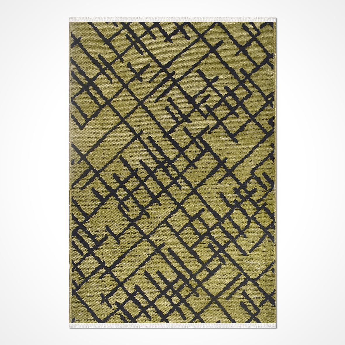 Latitude Run® Harmony Green Geometric Natural Latex Machine Made Area ...