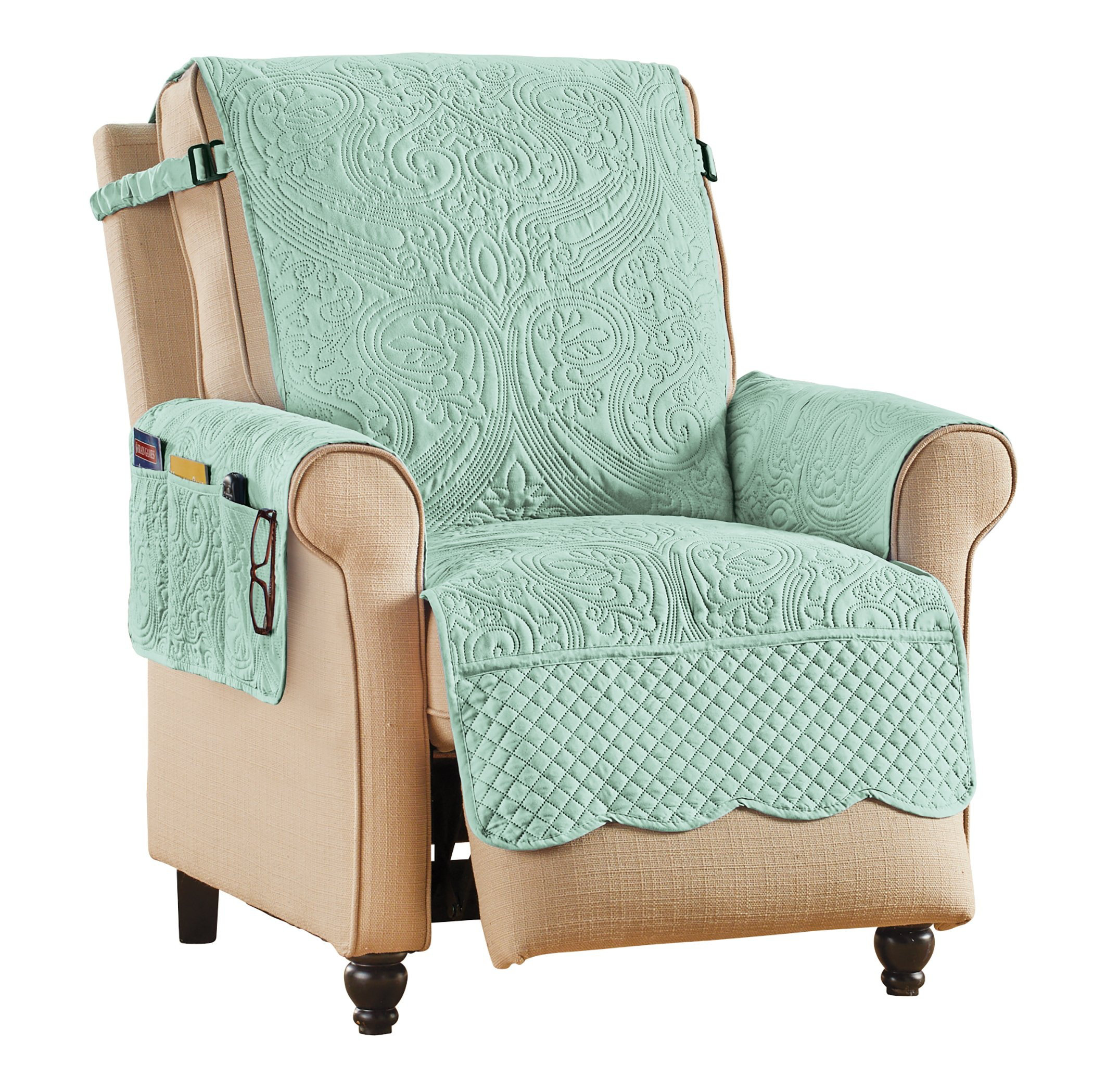 Ophelia & Co. Luxe Quilted Furniture Cover with Arm Cover Pocket ...