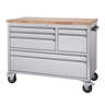 TRINITY 4 ft. W 7-Drawer Stainless Steel Workbench w/ Storage & Reviews ...