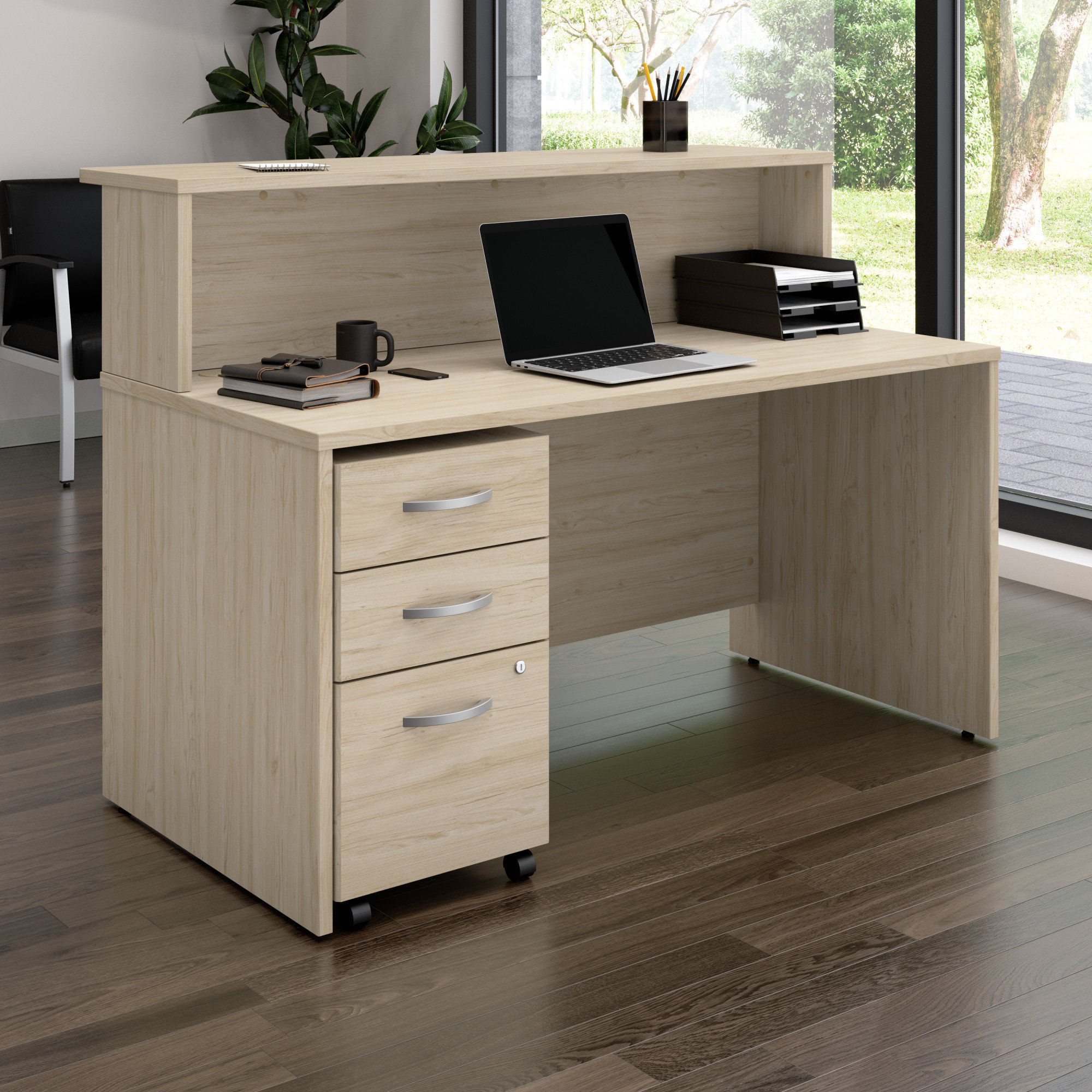 Bush Business Furniture Arrive 60W x 30D Manufactured Wood Reception ...