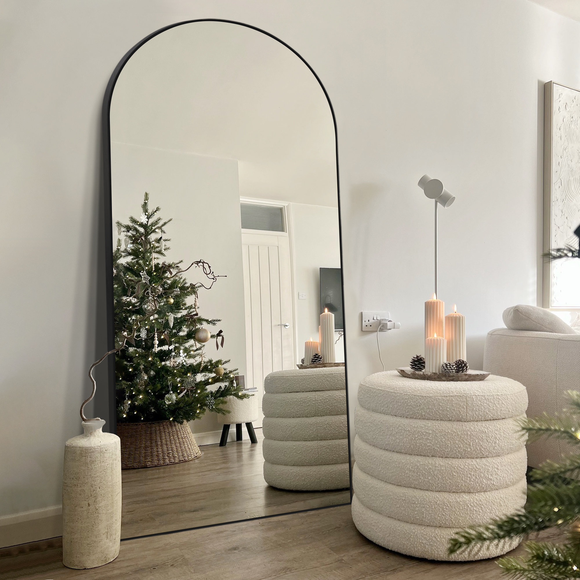 Latitude Run® Corinn Arched Metal Full Length Mirror Floor Mirror and ...