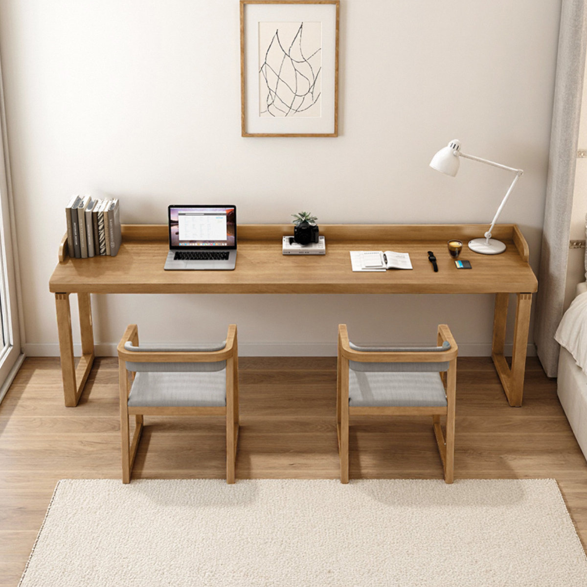 Wildon Home® Modern simple rectangular Solid Wood Desks | Wayfair