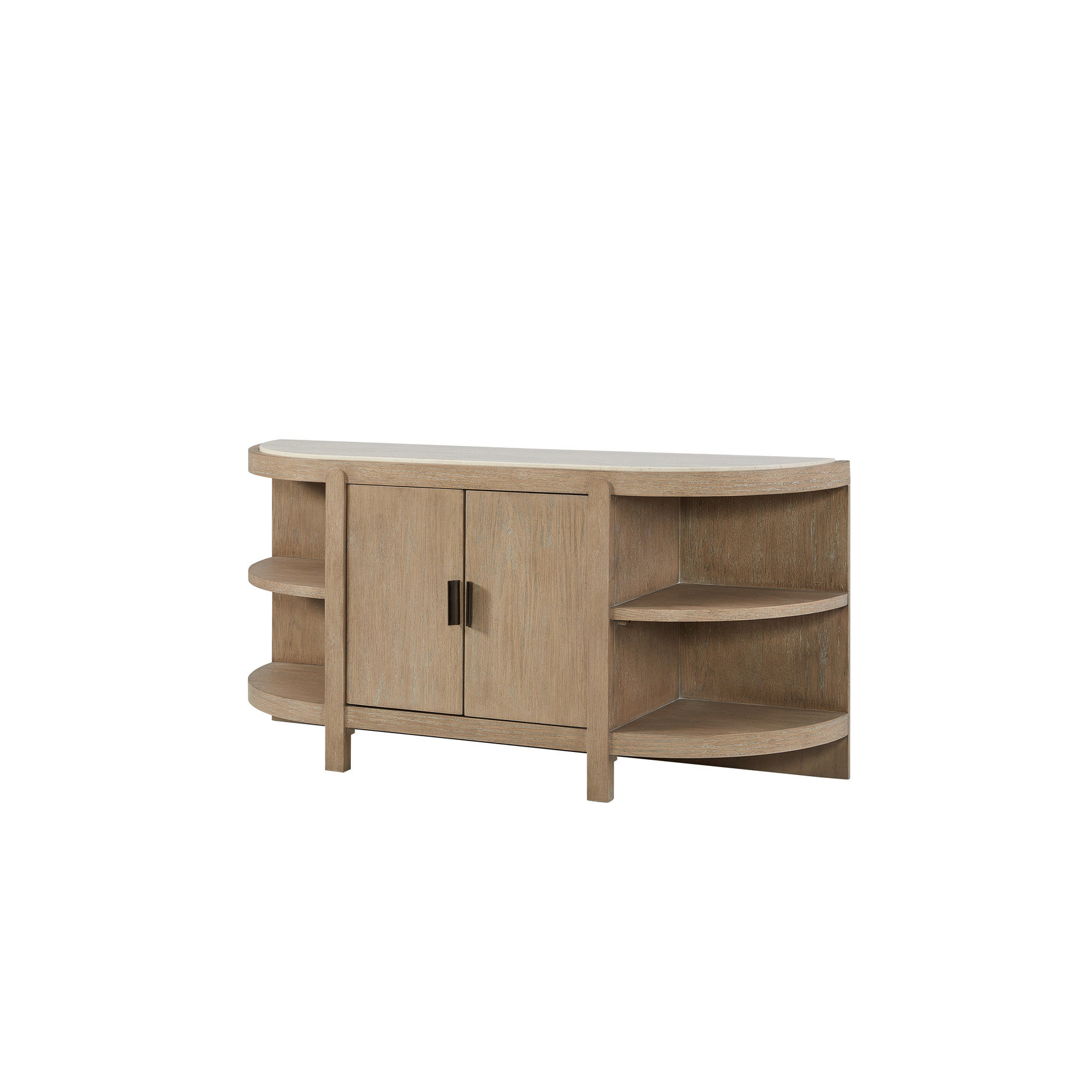 Wildon Home® Curved 2-door Console Table, Smooth Marble Surface, Gently ...