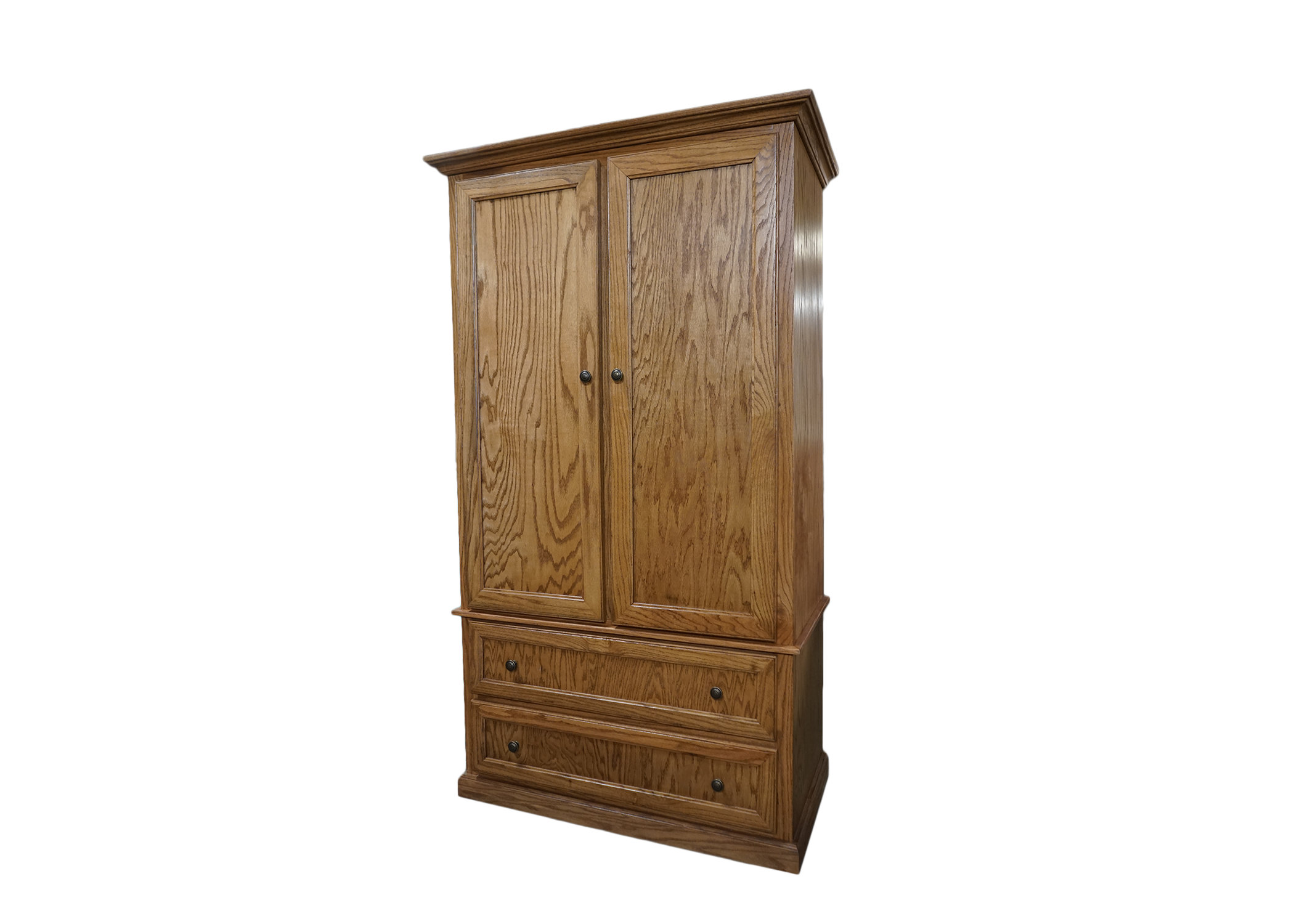 Red Barrel Studio® Oak Extra Wide Solid Wood Wardrobe with shutter ...