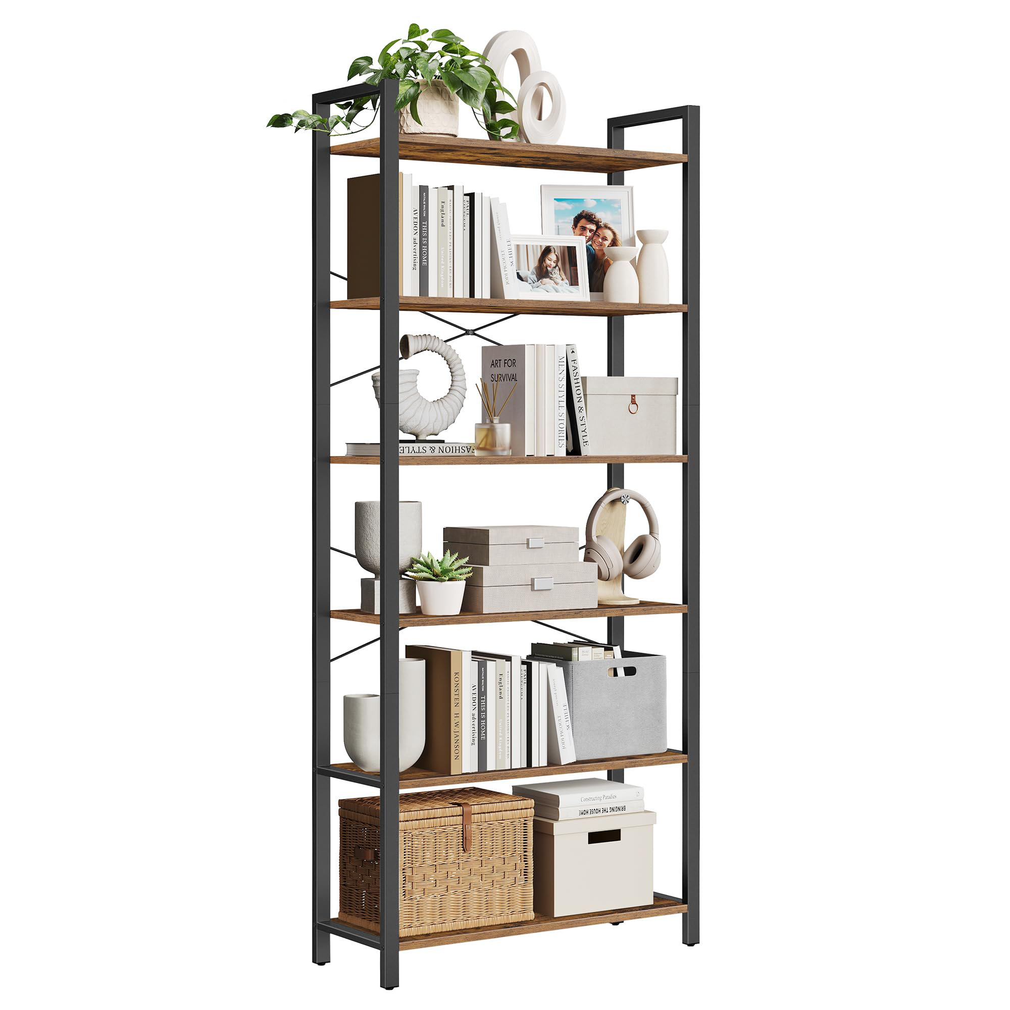 17 Stories Five-Layer Bookshelf, Steel Frame Bookcase, Suitable For ...