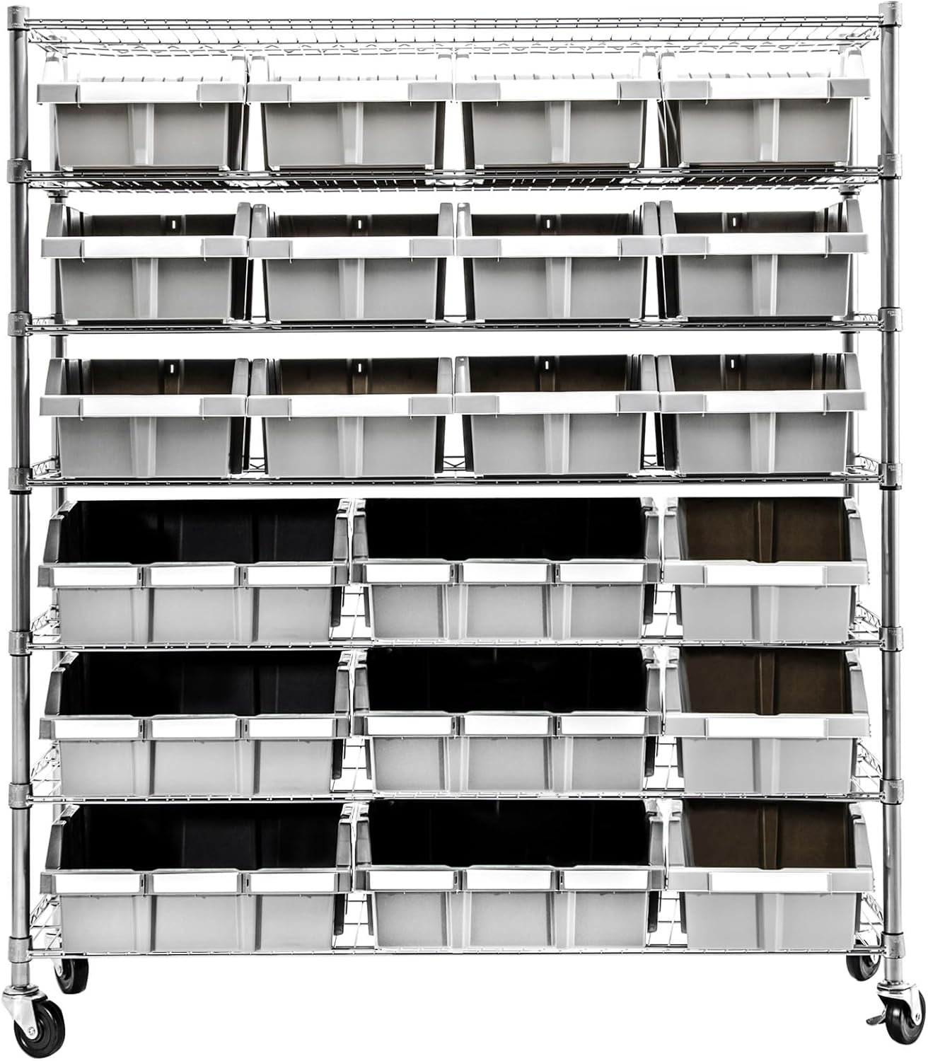 Hokku Designs Heavy Duty Nsf Certified Bin Rack With 21 Bins, Steel ...