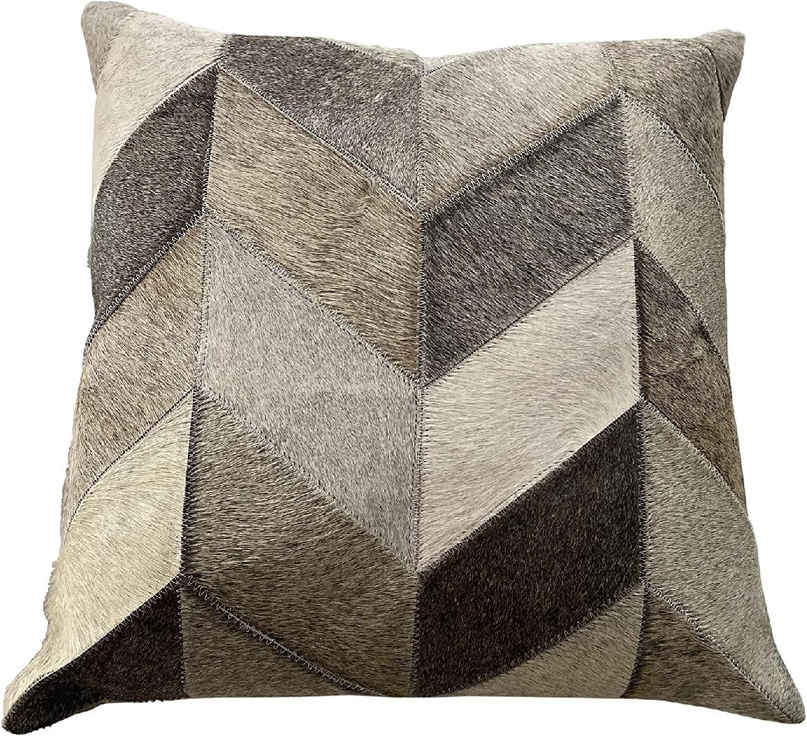 Noori Rug Square Chevron Patch Cowhide Pillow Cover & Insert | Wayfair