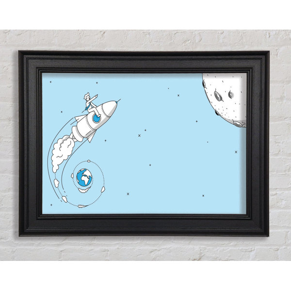 Isabelle & Max Rocket Ship To The Moon Space - Single Picture Frame Art ...