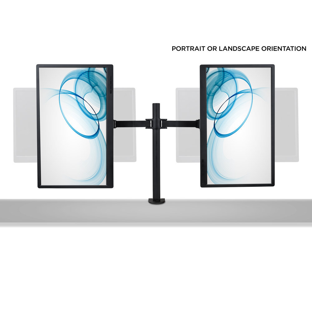 Mount-It! Full Motion Adjustable Dual Monitor Mount Fits 2 Computer ...