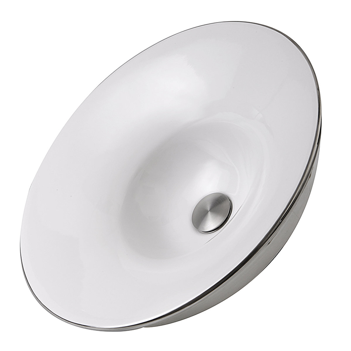 Nantucket Sinks Regatta White Circular Vessel Bathroom Sink | Wayfair