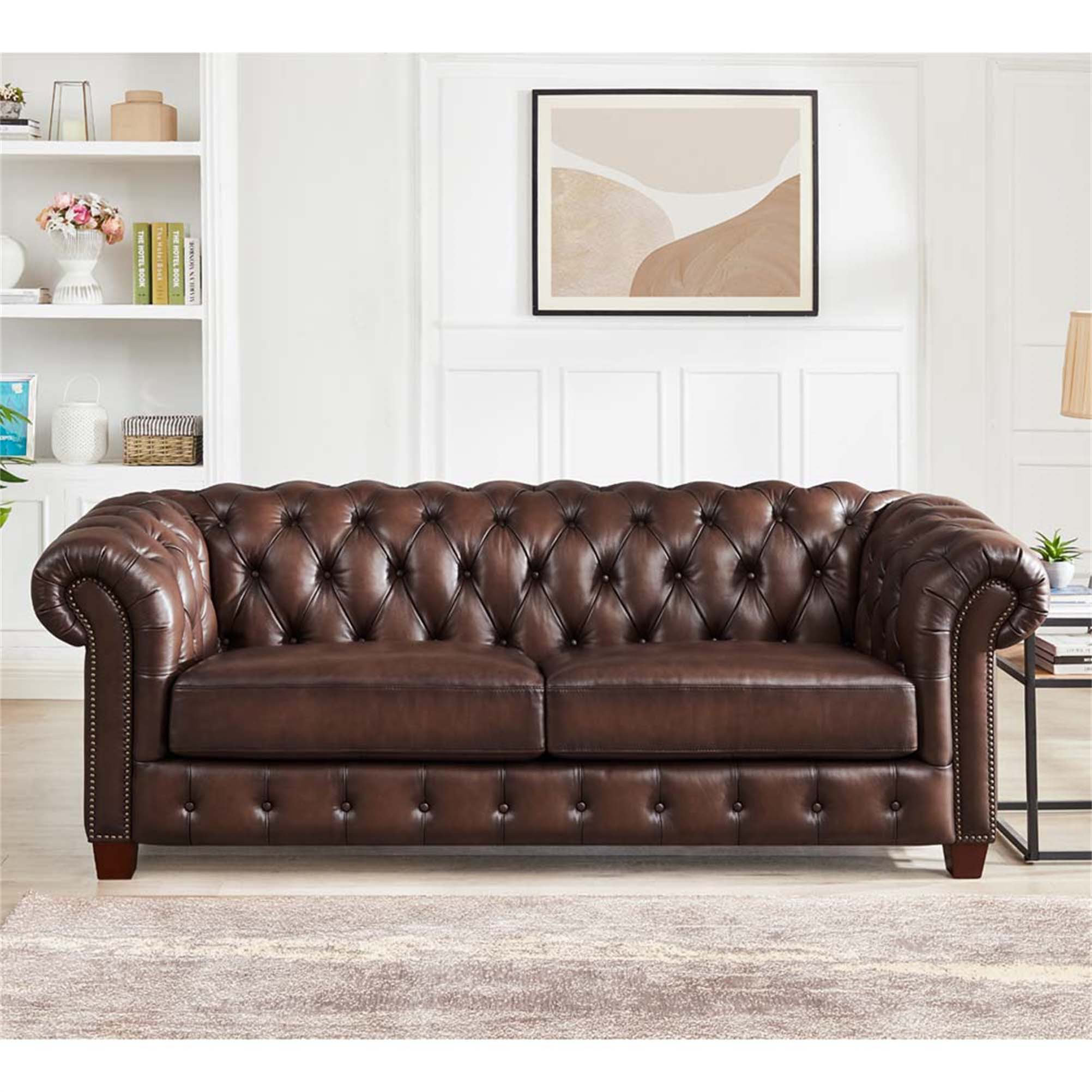 Williston Forge Versailles Leather Sofa | Wayfair