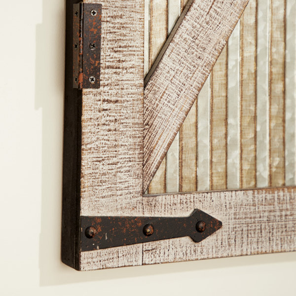 August Grove® Metal Barn Door Geometric Silver Wall Decor Set & Reviews ...