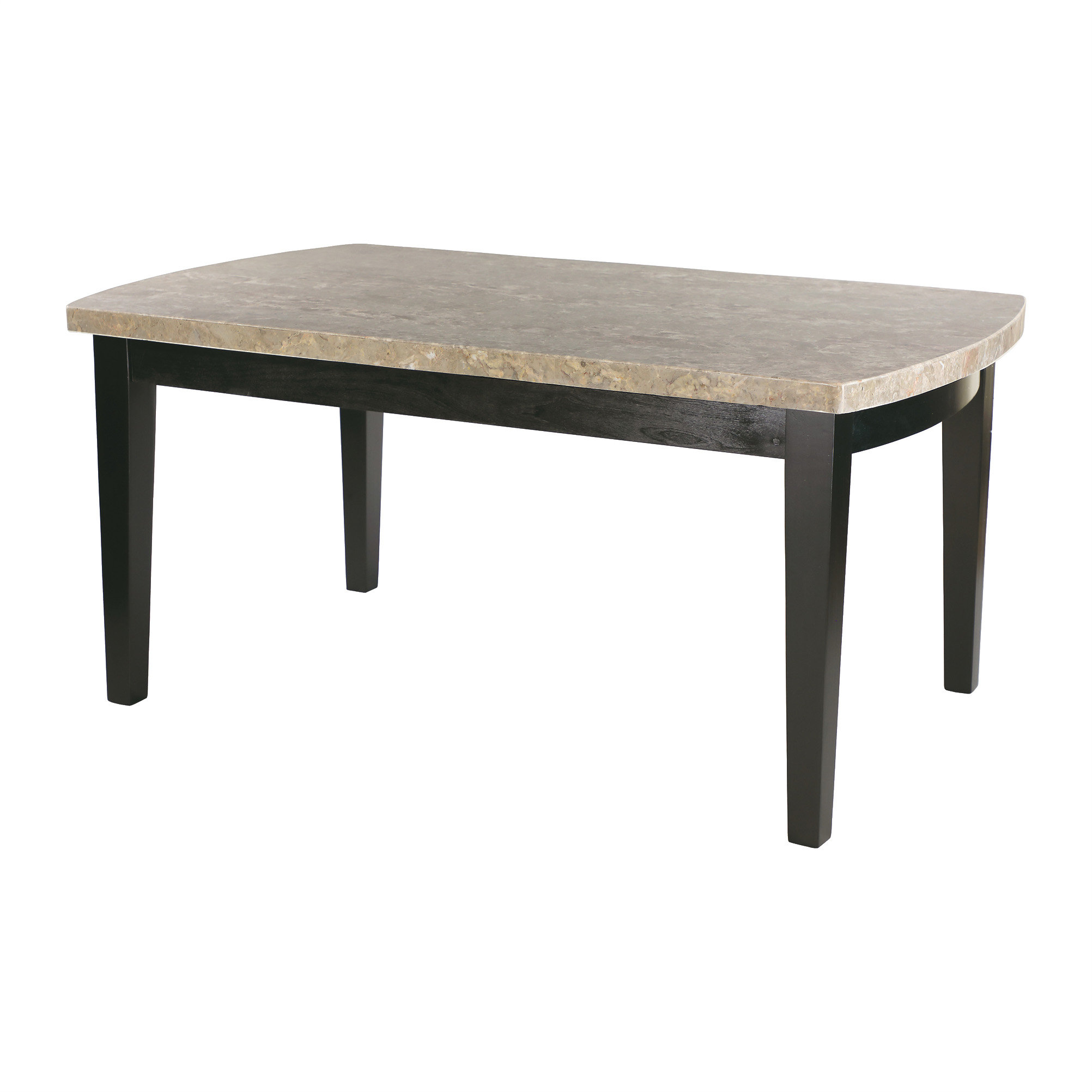 Hokku Designs Genuine Marble Top Dining Table 1Pc Dark Espresso Finish ...