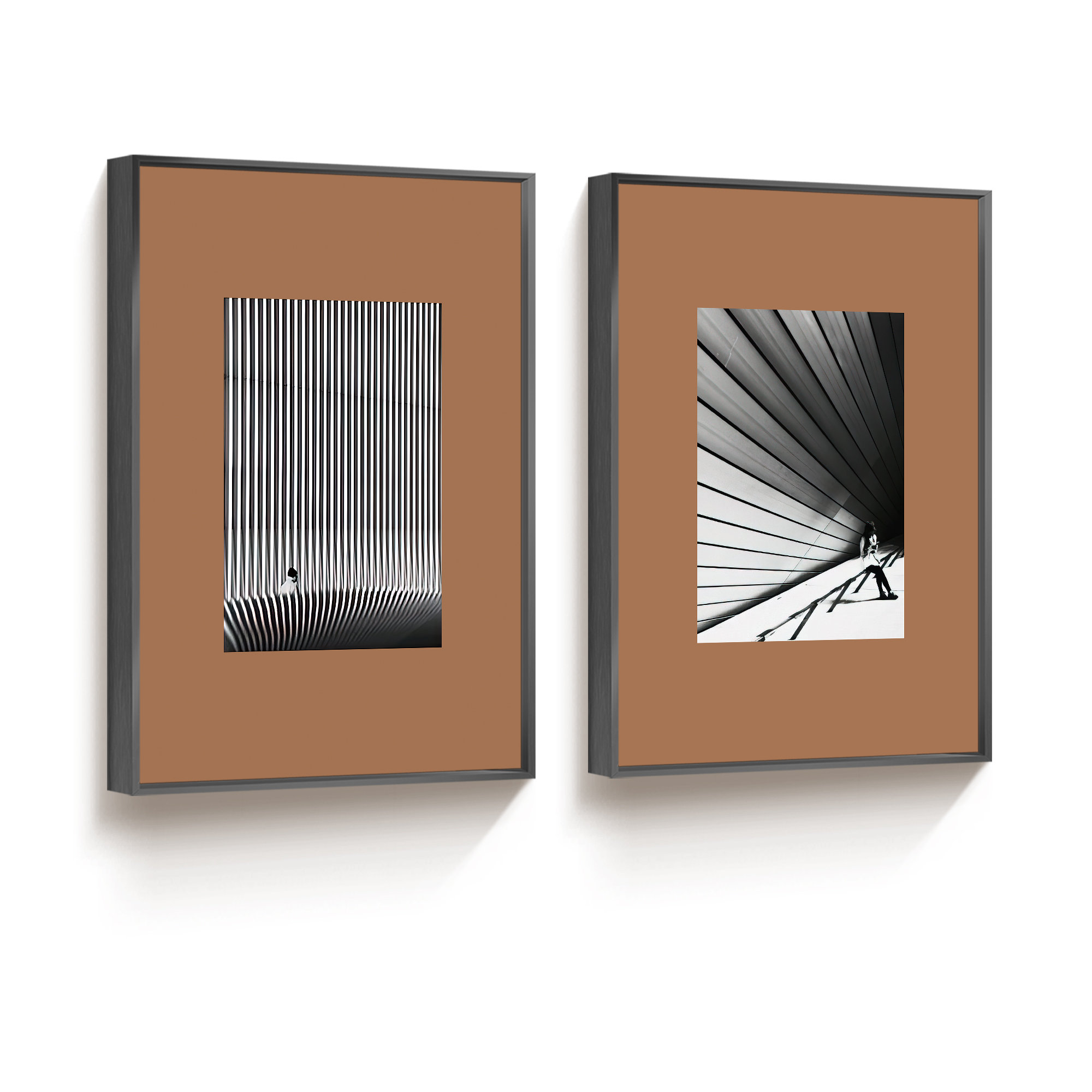 Ivy Bronx Luxury aluminum frame canvas art 2 pieces abstract art wall ...