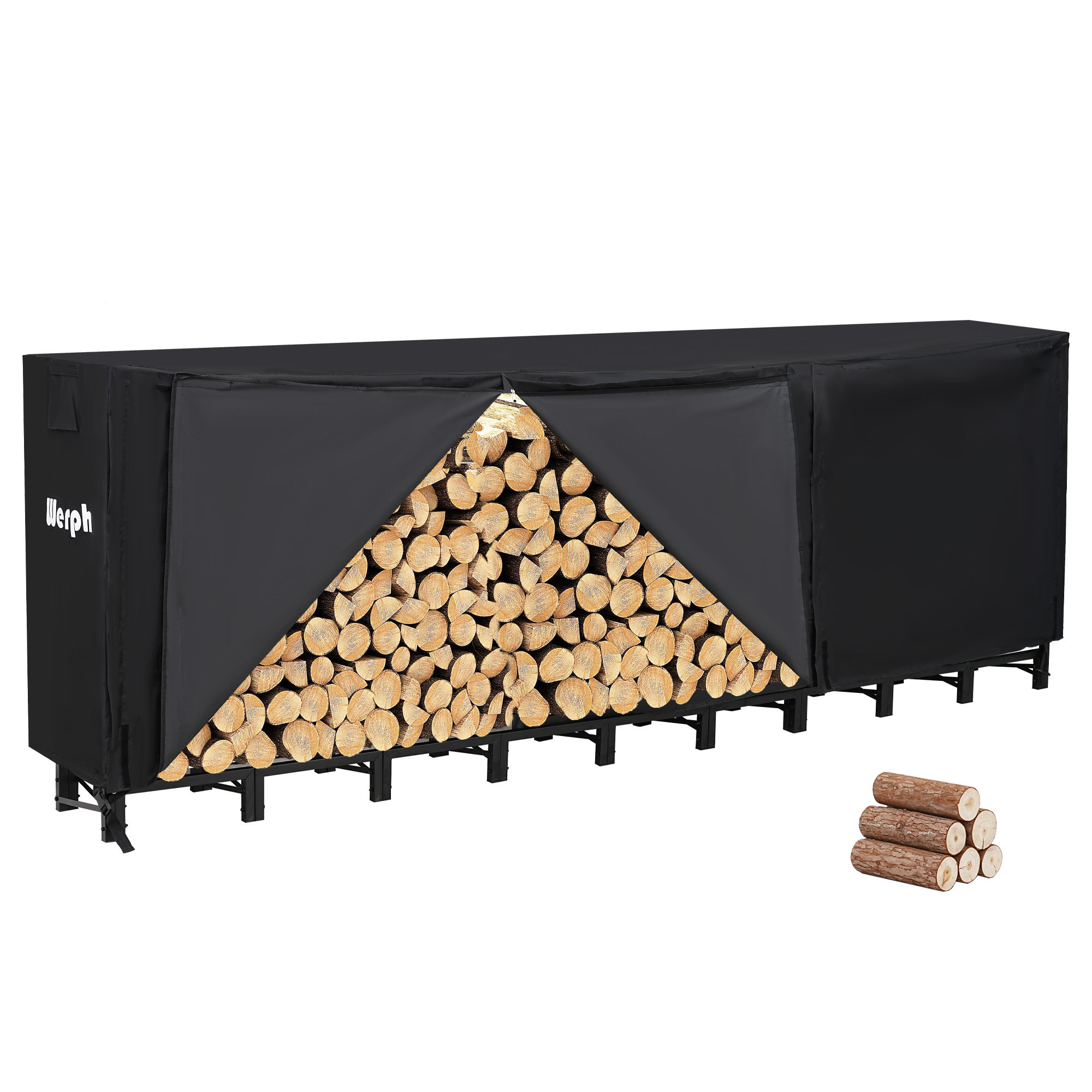 Werph 12FT Firewood Rack Outdoor,Heavy Duty Firewood Storage Rack ...