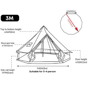 Arlmont & Co. Kylynne Canvas Bell Glamping Yurt Bell Tent with Roof ...