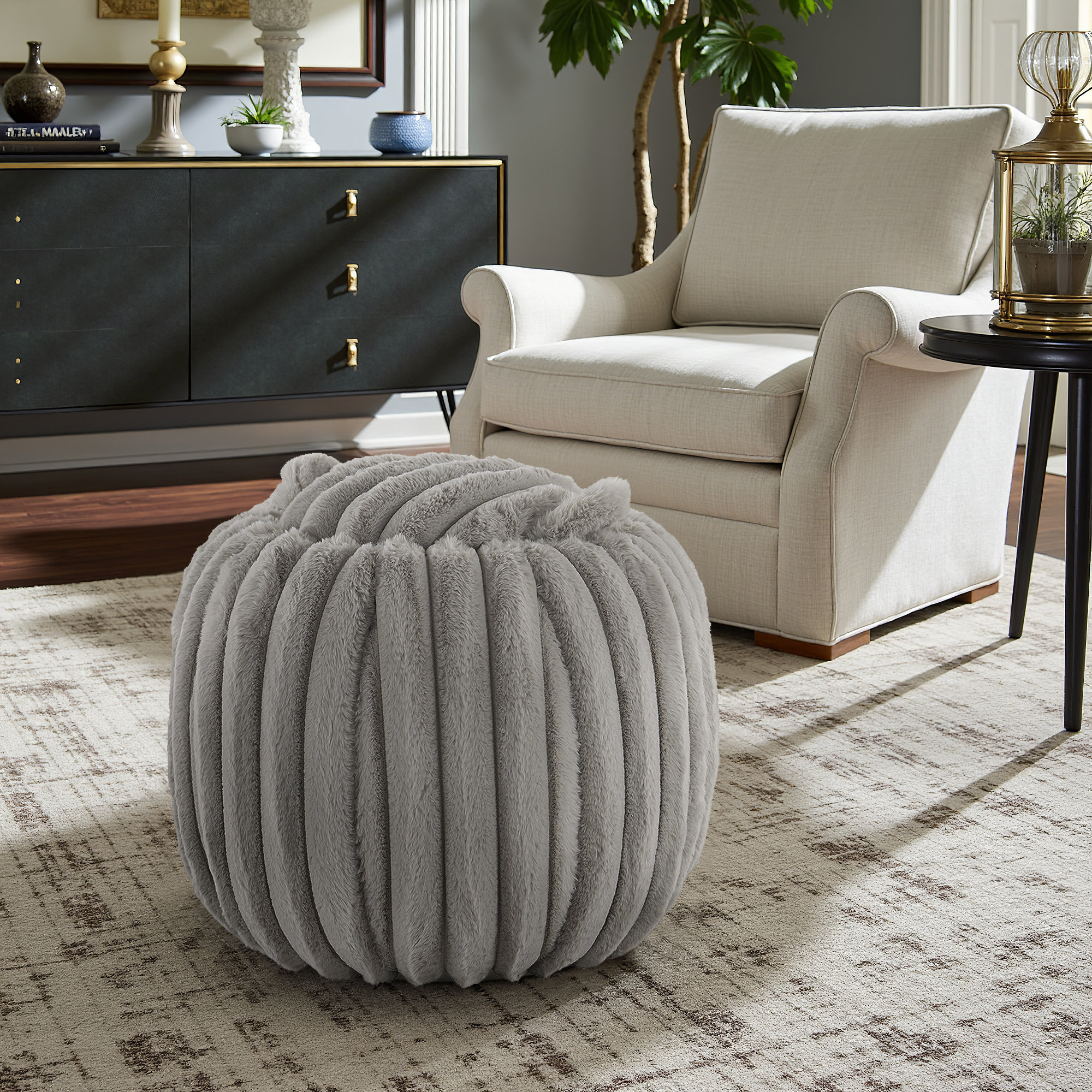 Willa Arlo™ Interiors Doniphan Plush Furry Channel Fabric Storage ...