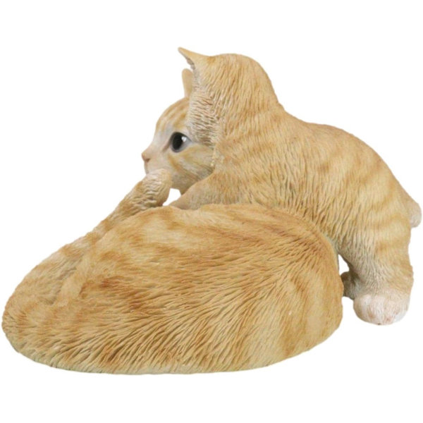 Lark Manor™ Realistic Curious Feline Orange Tabby Cat Mother With Cute ...