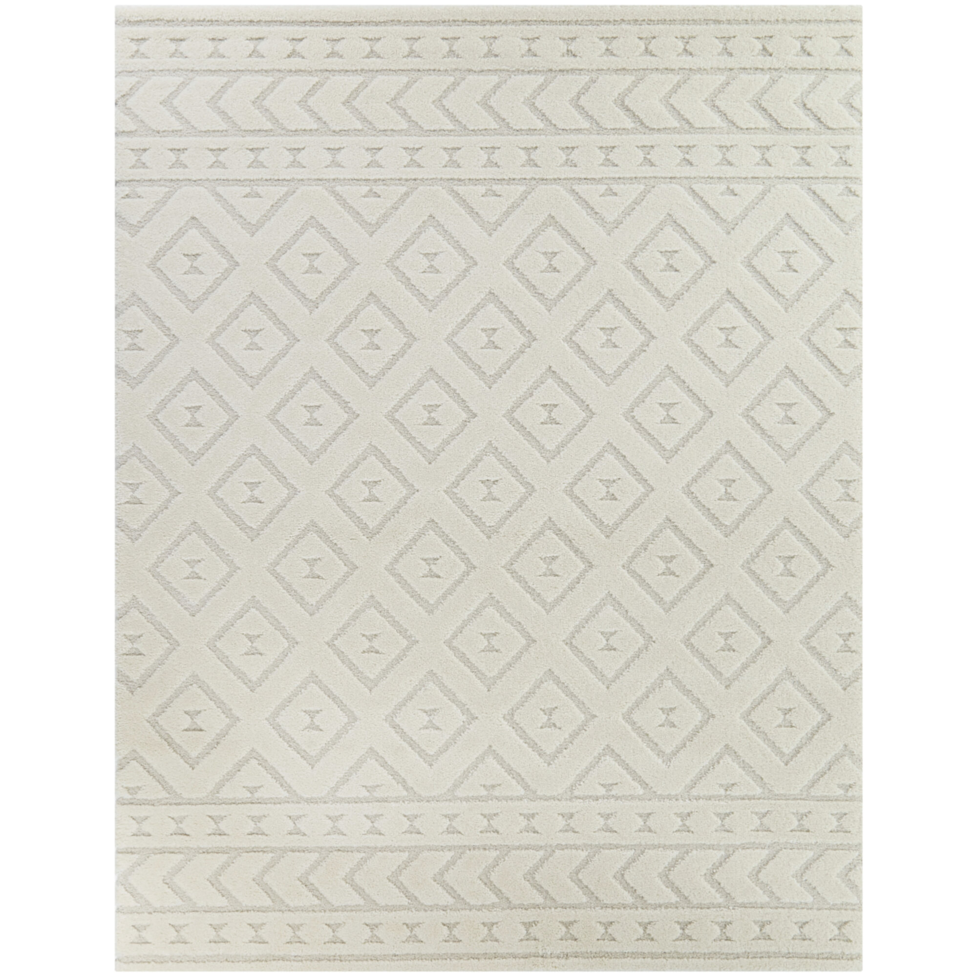 Foundry Select Tapis crème à motif géométrique à treillis - Wayfair Canada
