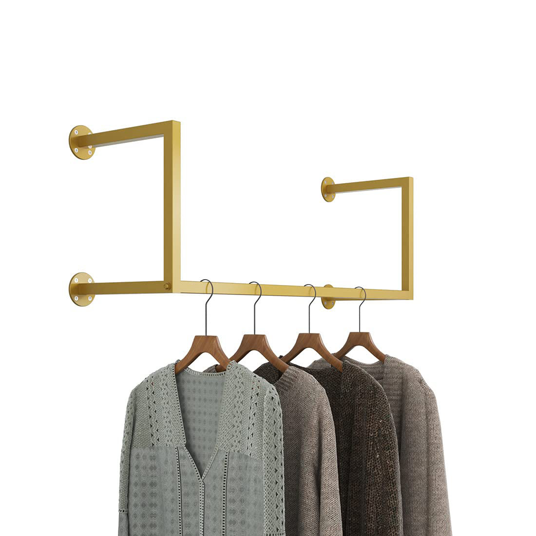 Everly Quinn Gold Clothing Rack,Wall-Mounted Clothes Rack,Modern ...