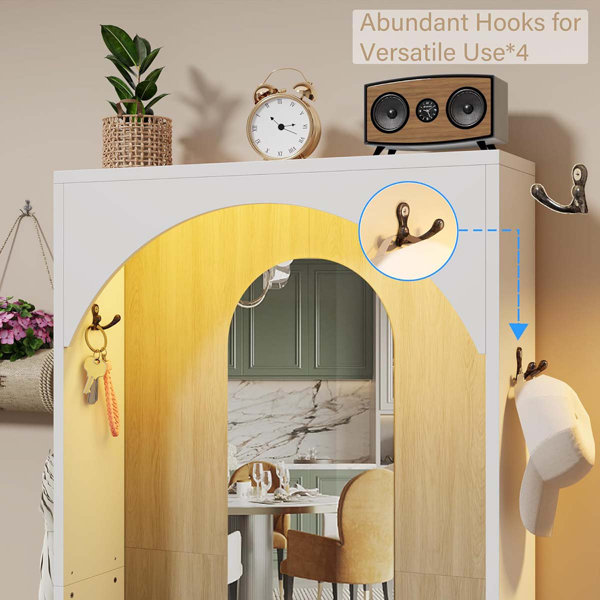 Latitude Run® Hall Tree With Bench And Shoe Storage, 7-In-1 Entryway ...