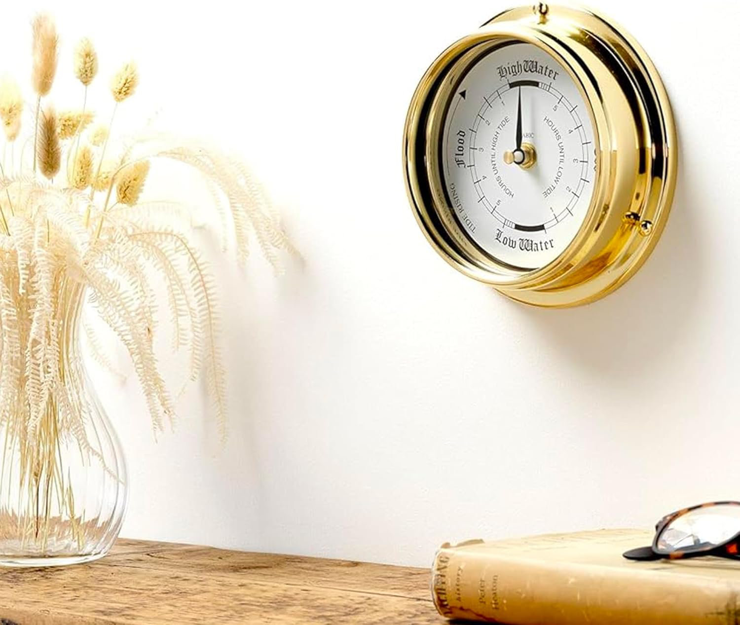 Co-t Handmade Traditional Tide Clock In Heavy Lacquered Brass ...