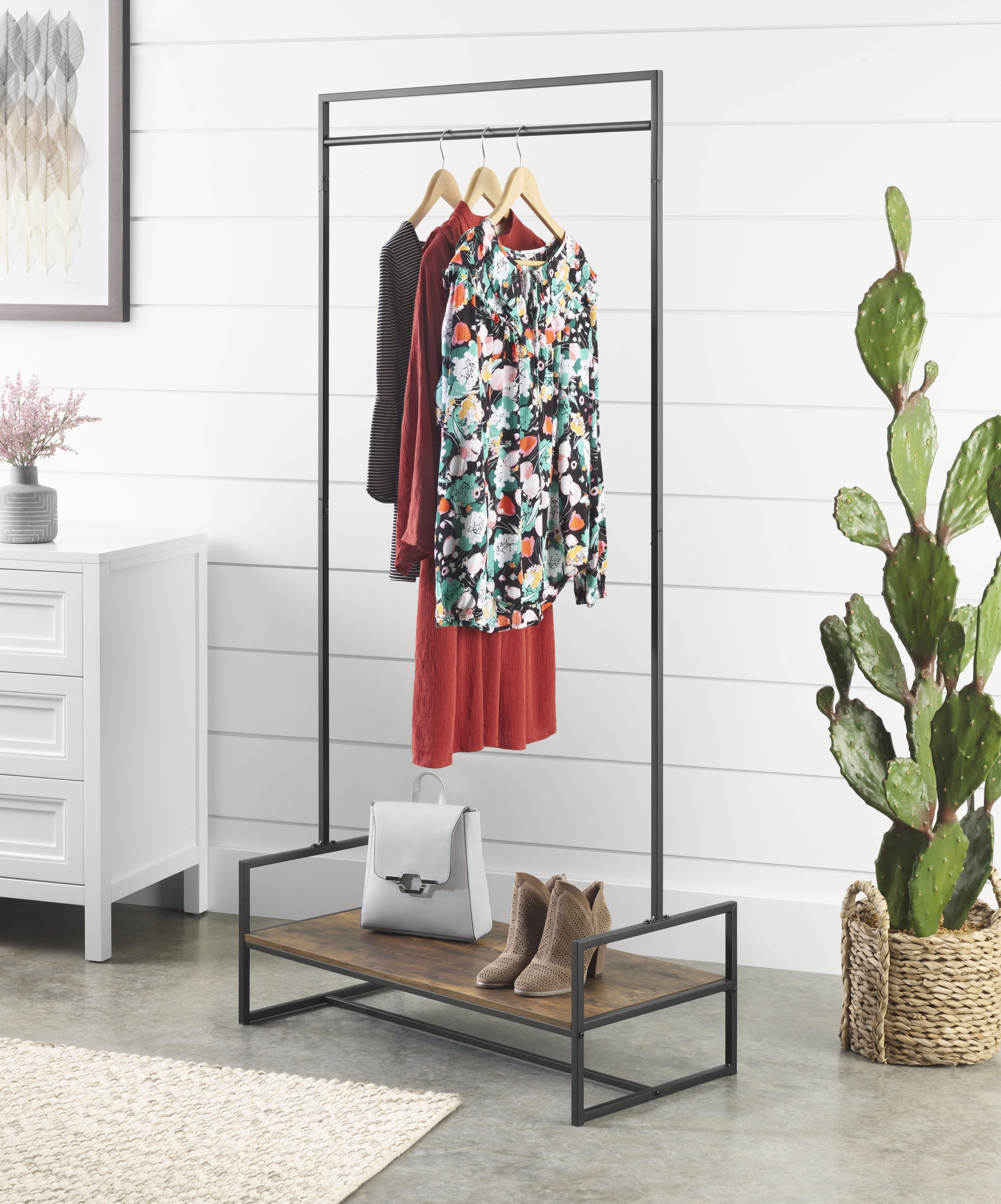 Dotted Line™ Alisha 32.75" W Modern Industrial Garment Rack | Wayfair