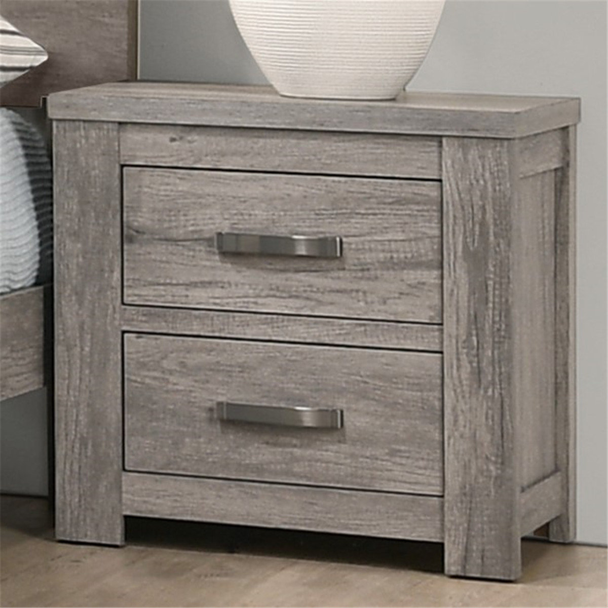 Foundry Select 2 - Drawer Nightstand in Light Gray | Wayfair