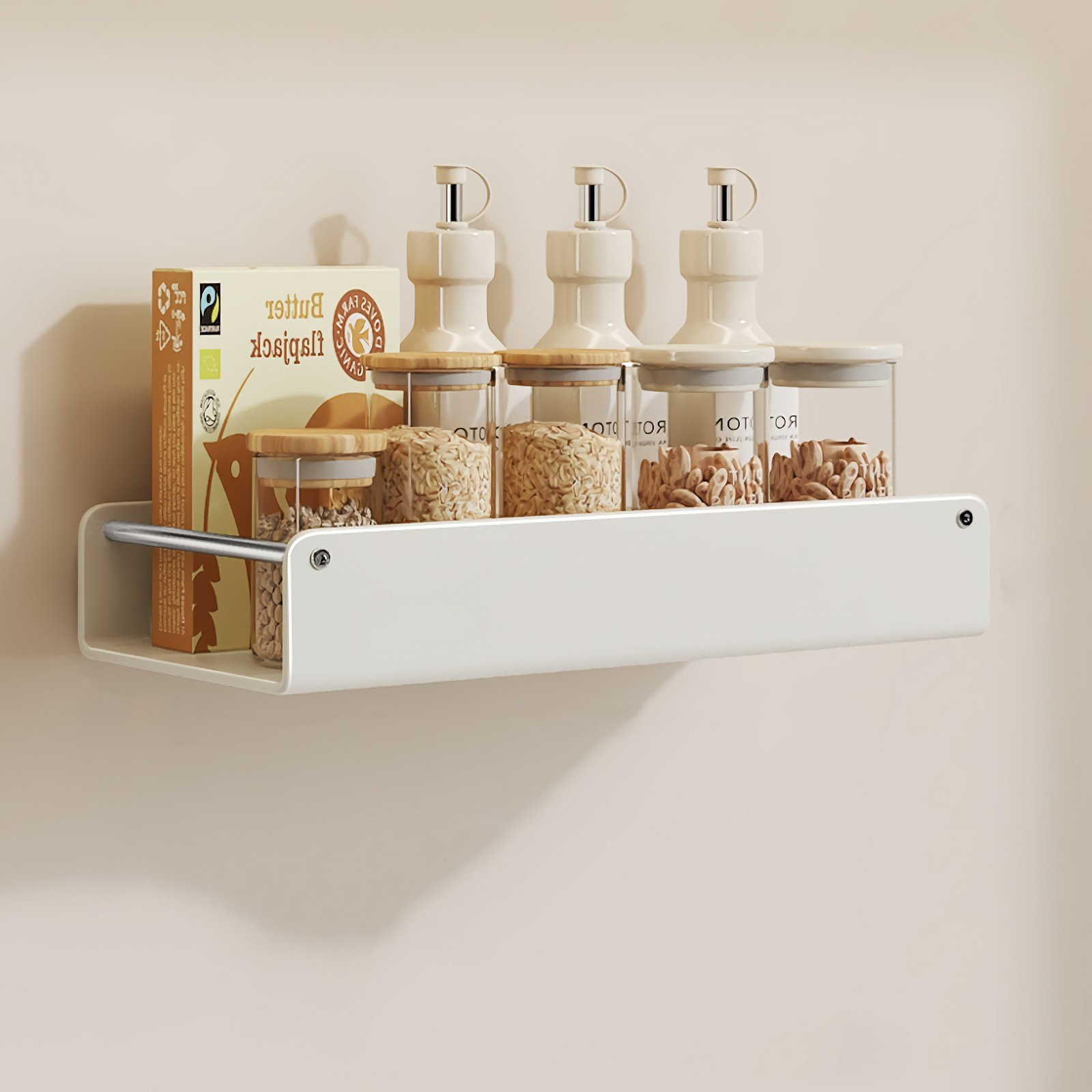 Rebrilliant Stainless Steel Kitchen Storage Rack, Wall Salt Seasoning ...