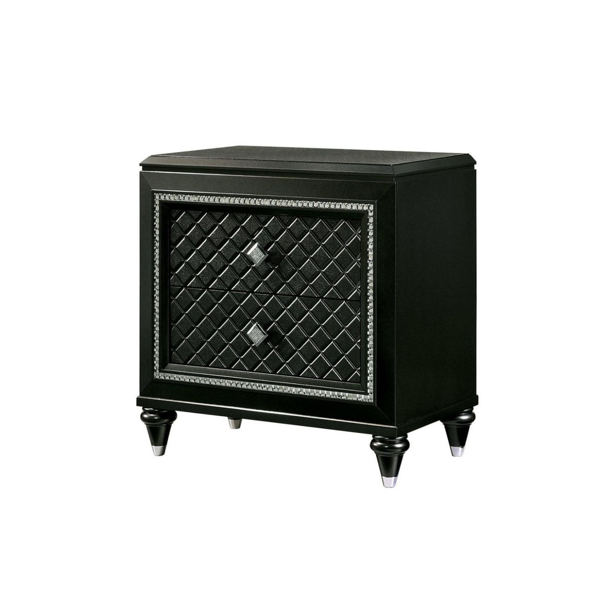 House of Hampton® 2 Drawers Wooden Nightstand With Pebbled Texture ...