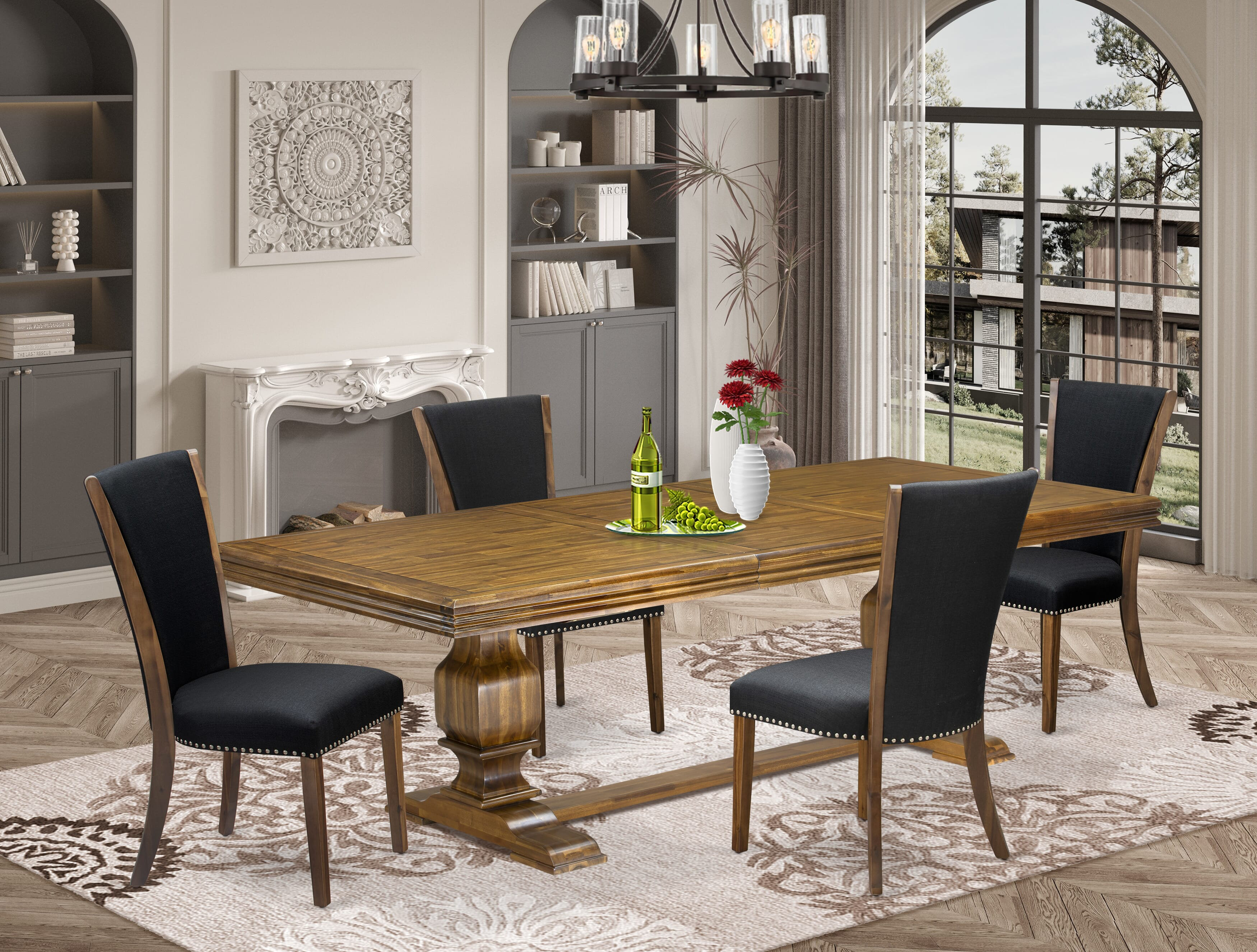 Red Barrel Studio 5-piece Kitchen Table Set consists of a Dining Table ...