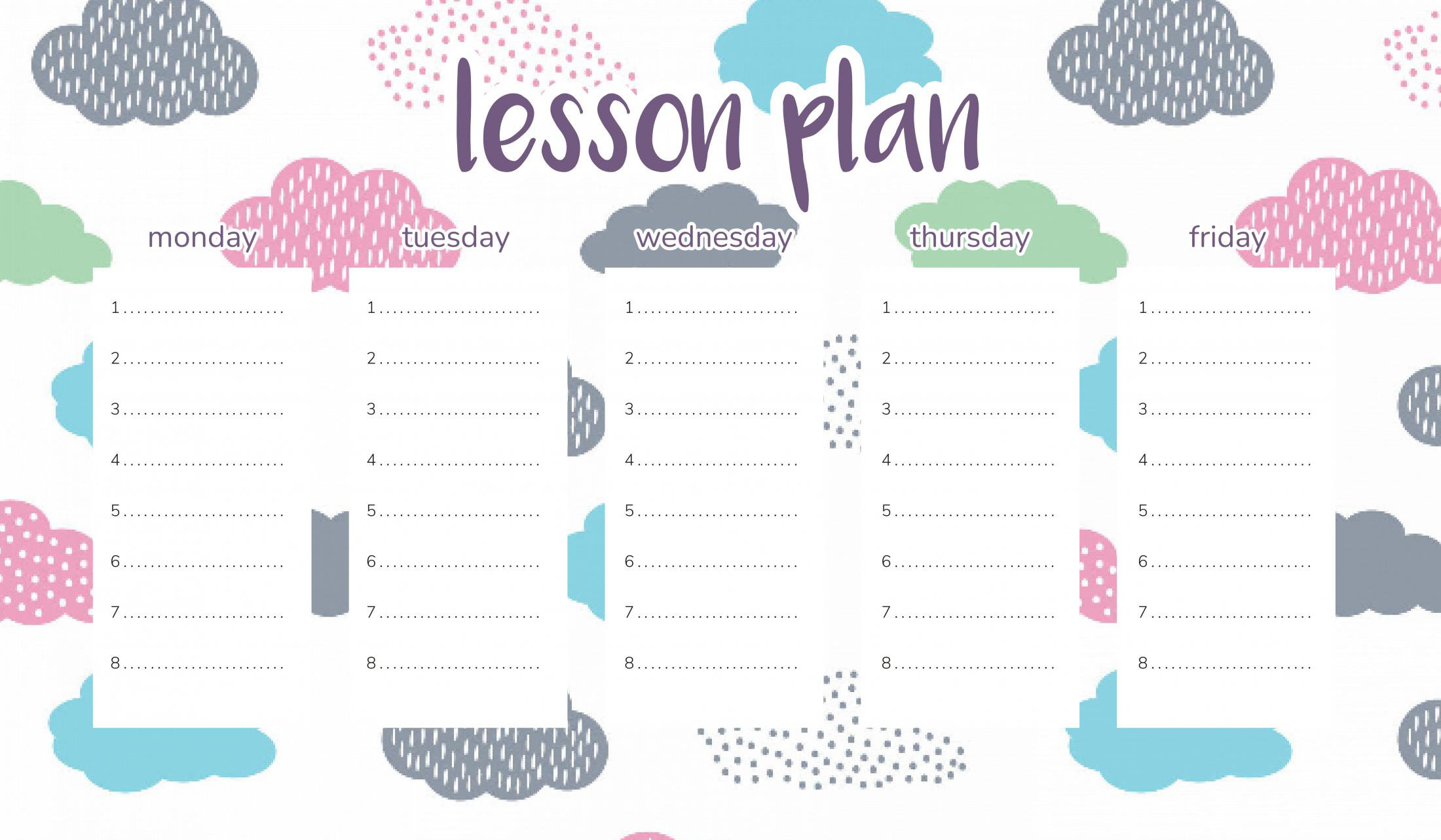 Wallvy Magnetic Lesson Plan Pastel Clouds | Wayfair.co.uk