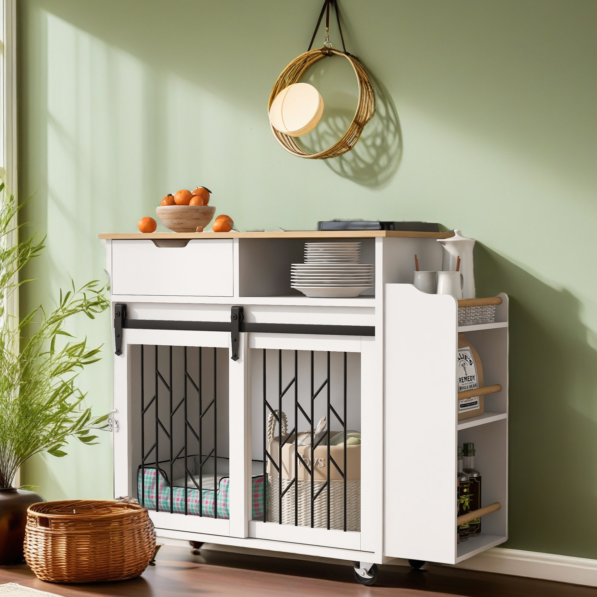 Tucker Murphy Pet™ Furniture Style Dog Crate Kitchen Island End Table ...