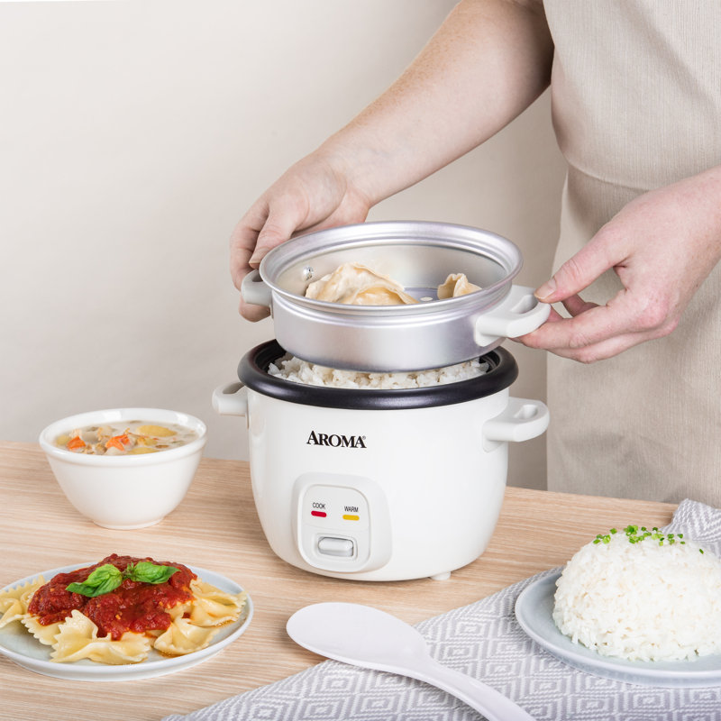AROMA Mini Rice Cooker, 2-Cup (Uncooked) / 4-Cup (Cooked), 1.5 Qt ...
