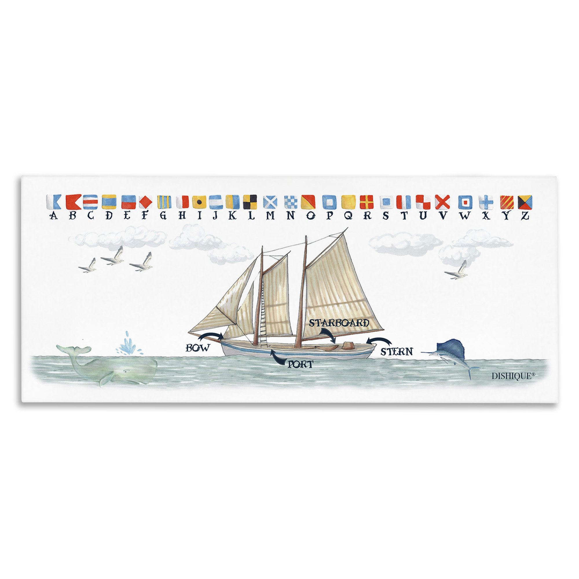 Stupell Industries Sailing Flags Educational Sailboat Structure Boating ...