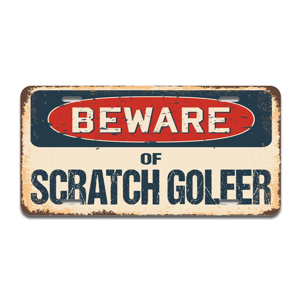 SignMission Beware of Scratch Golfer Aluminum Plate Frame | Wayfair