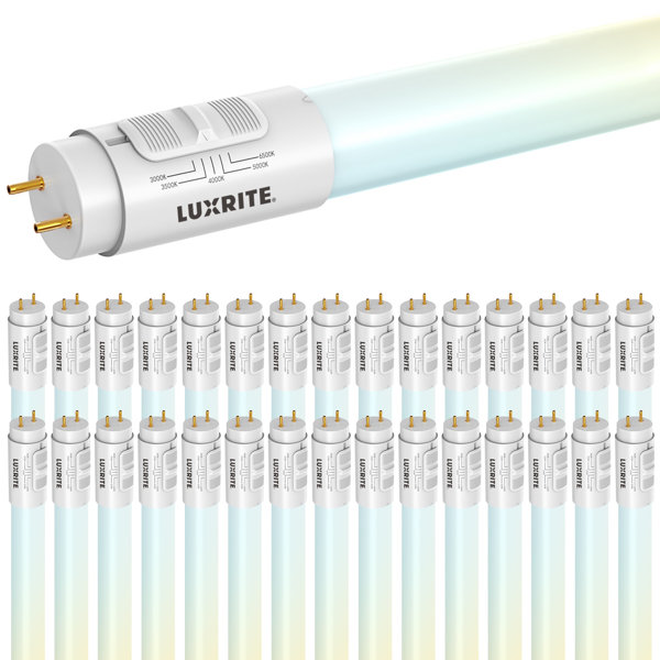 LUXRITE 4FT T8 LED Tube Light, Type A+B, 18W=32W, 2340 Lumens, 5CCT ...