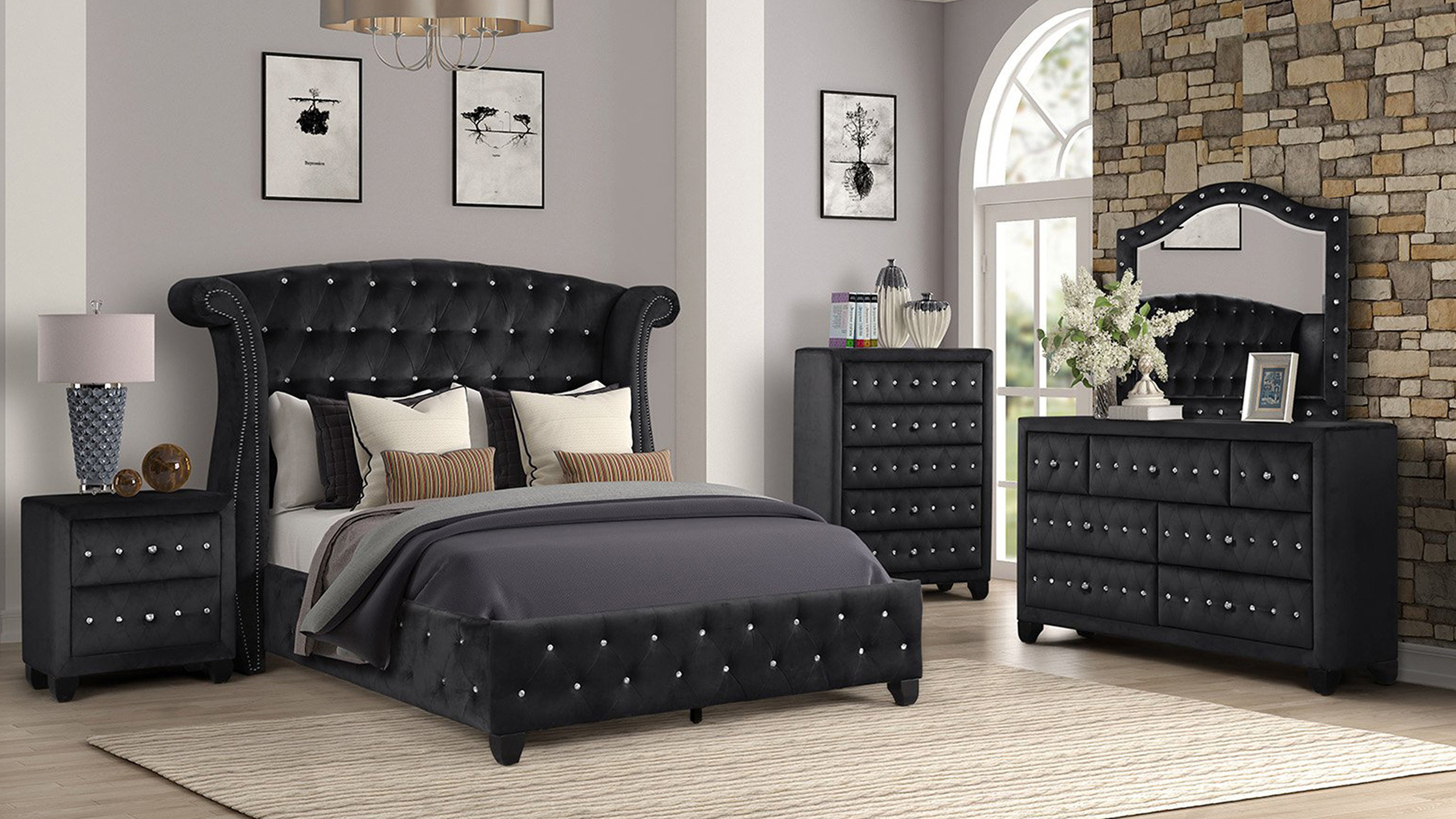 Rosdorf Park Ahull Upholstered Standard 5 Piece Bedroom Set & Reviews ...
