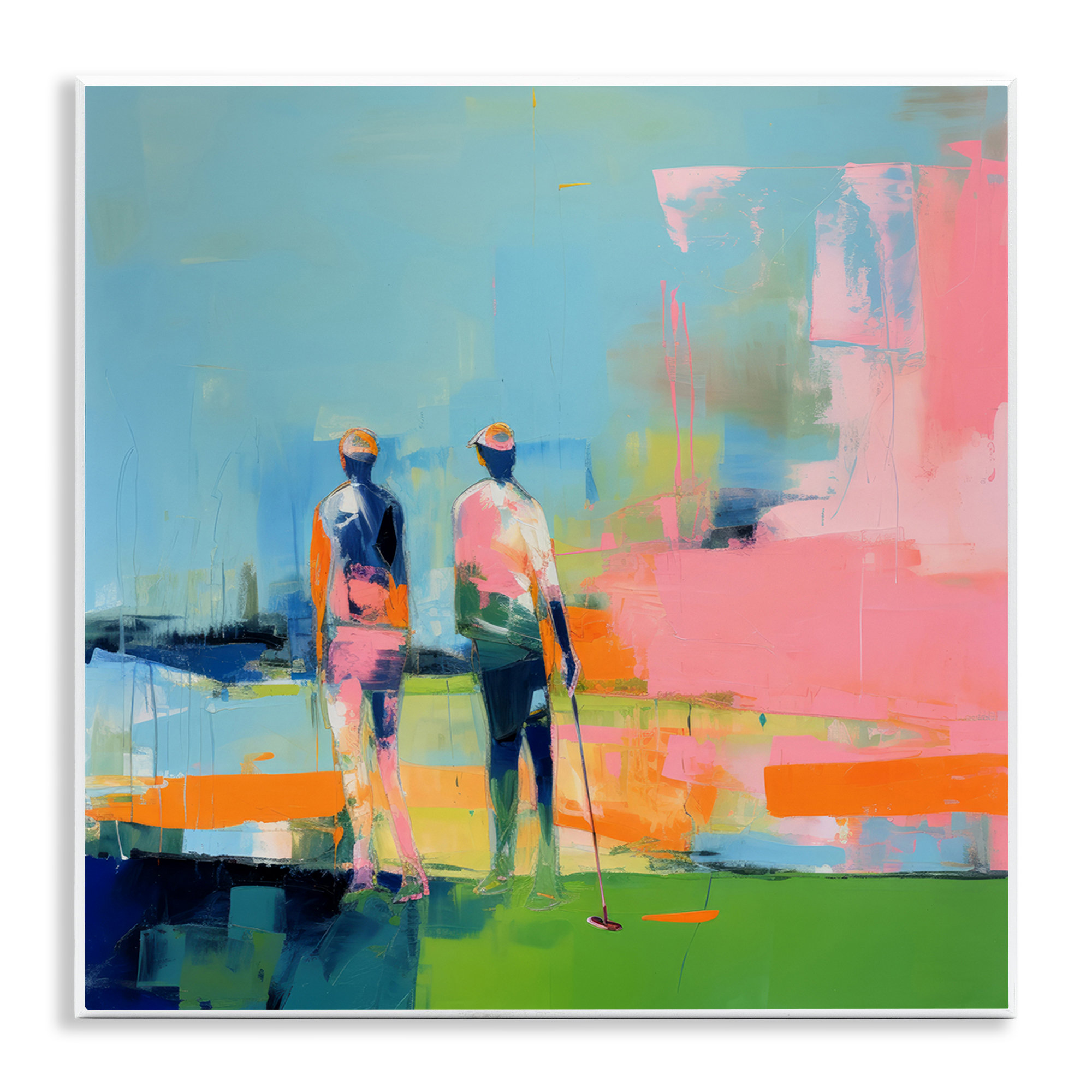 Dakota Fields Abstract Golfing Scene Wall Plaque Art by Irena Orlov ...