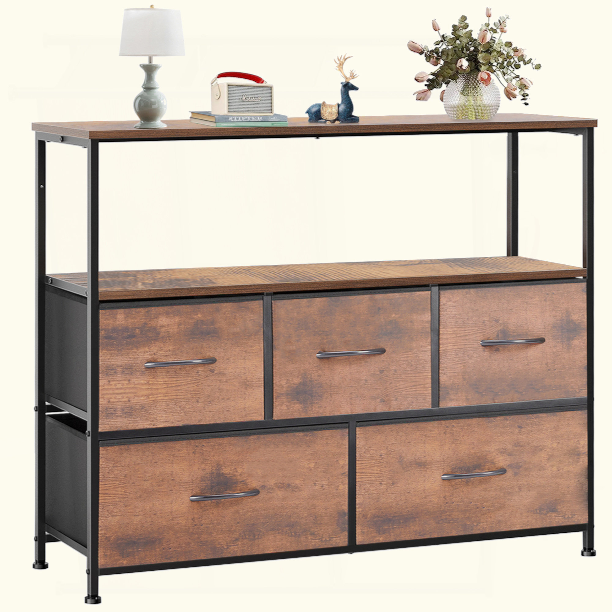 Latitude Run® TV Stand Dresser For Bedroom Entertainment Center With 5 ...