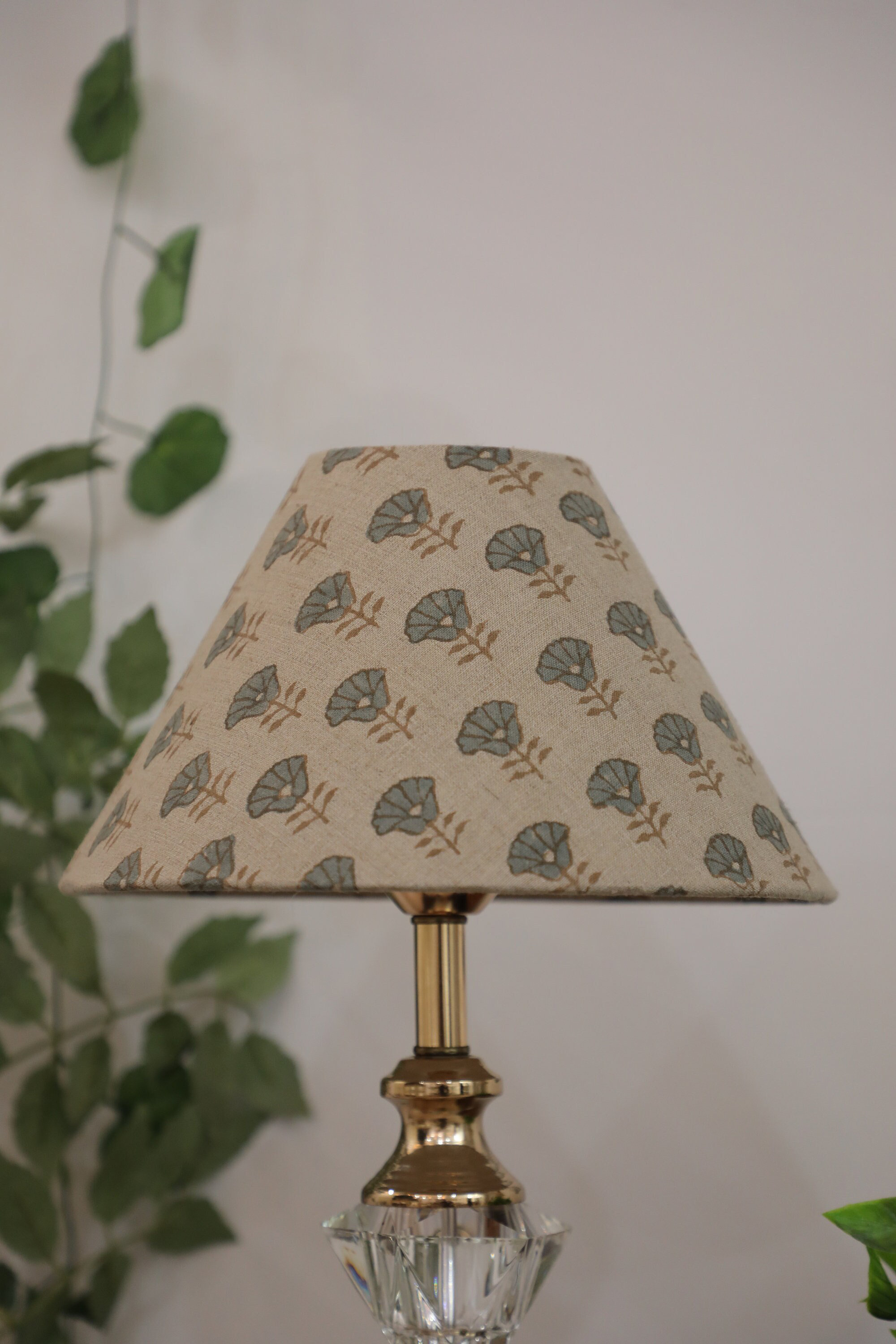 Fabdivine Kohinoor Linen Block Print Floral Lamp Shade (Set of 2) | Wayfair