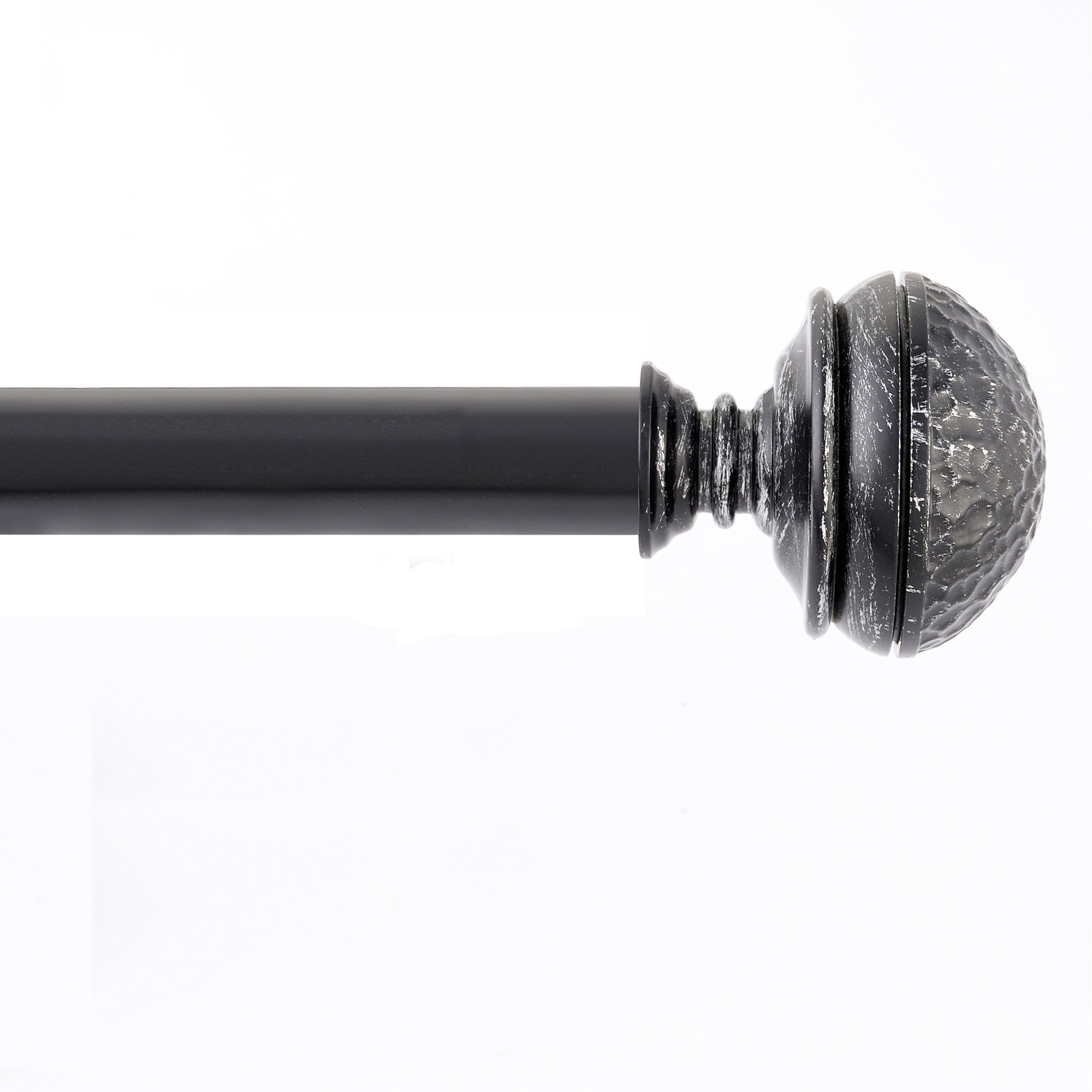 Williston Forge Studer Black Adjustable 1" Single Curtain Rod | Wayfair