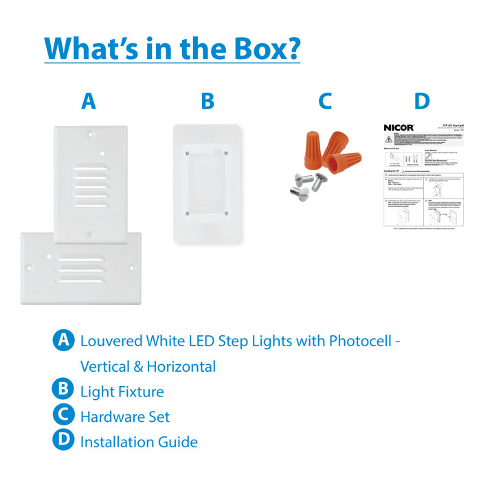 NICOR Lighting Integrated LED Step Light | Wayfair