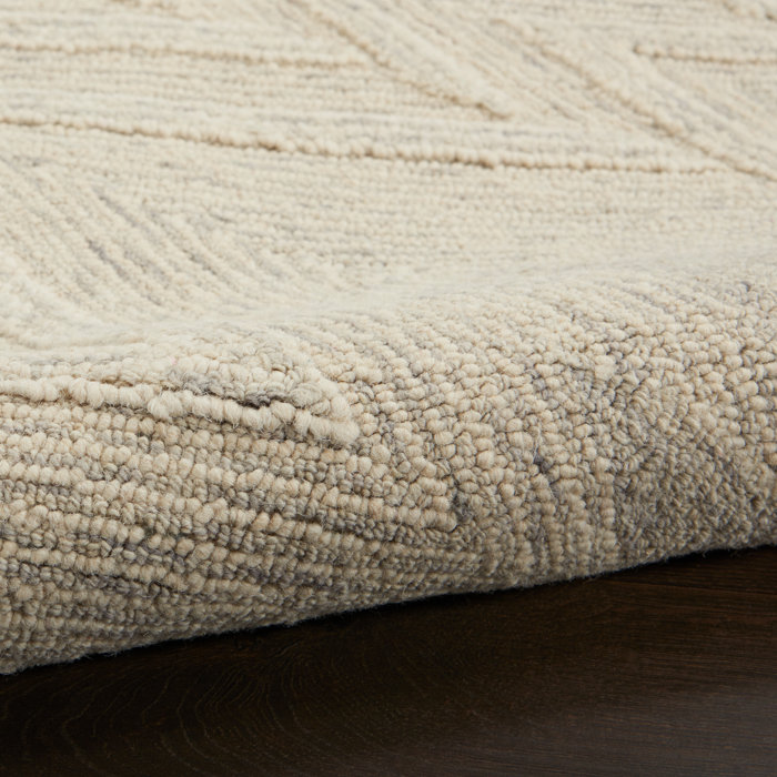 Sand & Stable Zoe Handmade Wool Gray/Ivory Rug & Reviews | Wayfair