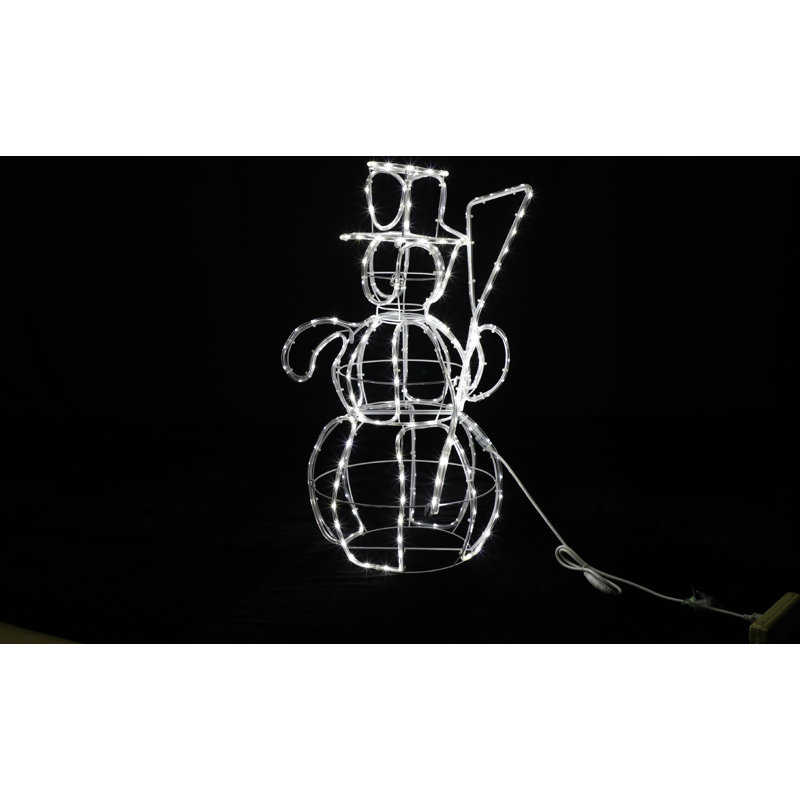The Holiday Aisle® Rope Snowman Lighted Display | Wayfair