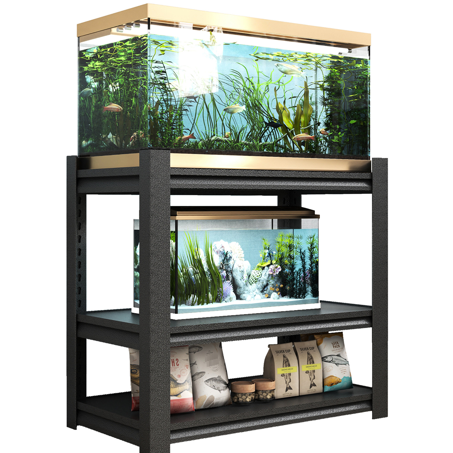 ArtisanArcade Heavy - Duty 40 50 Gallon Adjustable 3 Tier Stand For ...