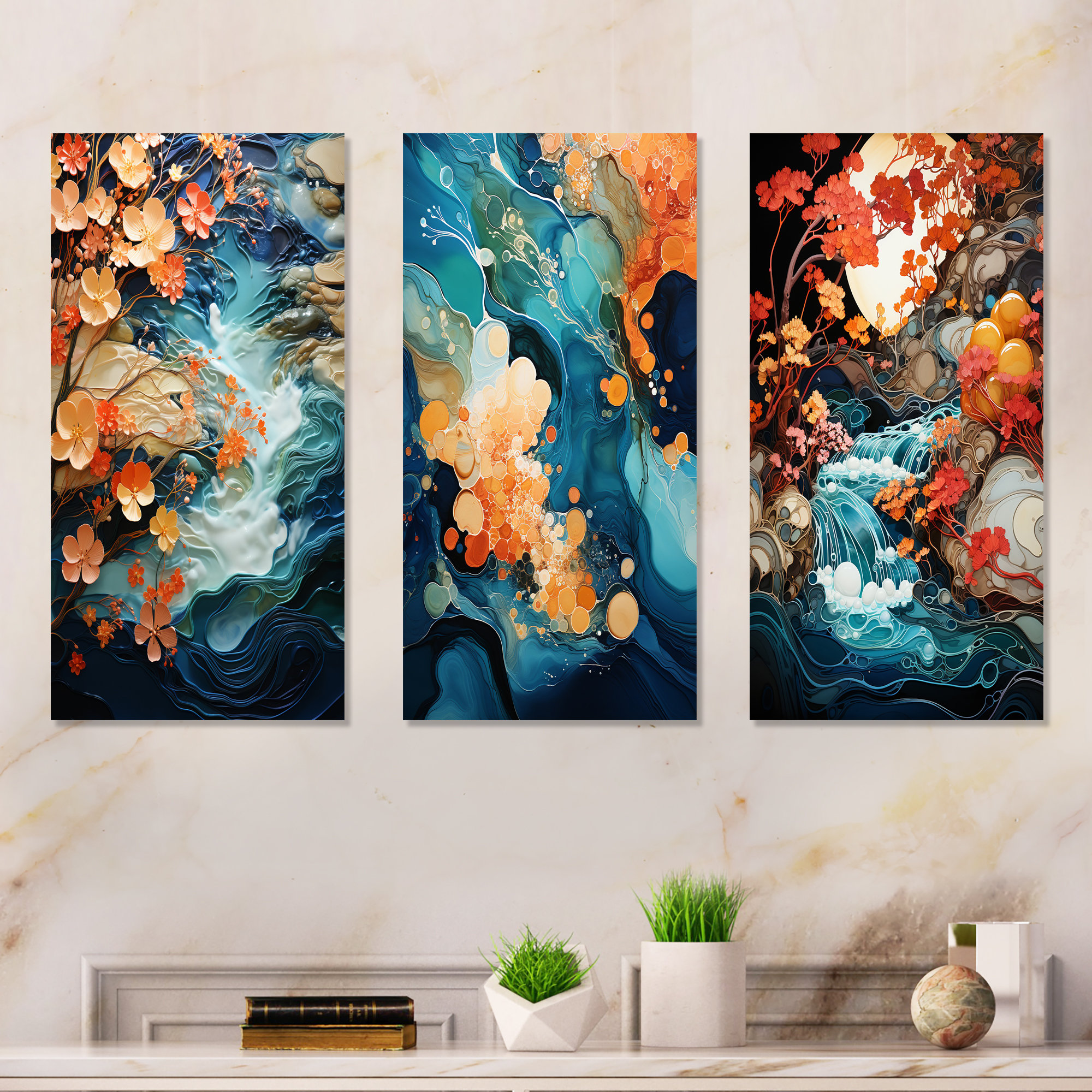 Brayden Studio® Whimsical Lakes Rivers Waterscapes - Abstract Collages ...