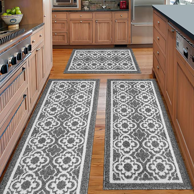 Prep & Savour Non-slip washable kitchen runner rug with TPR backing ...
